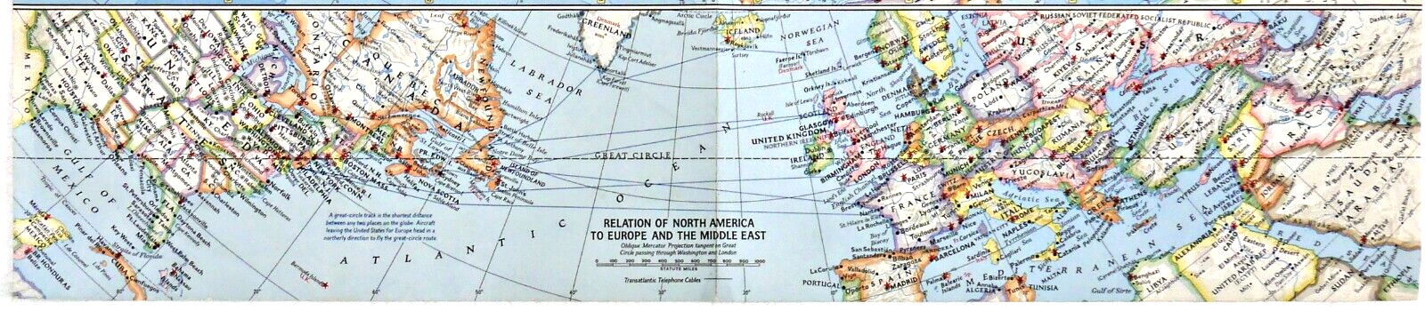 ⫸ 1965-11 November Vintage TOP OF THE WORLD – National Geographic Map ...