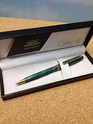 GENUINE COLIBRI LE GRAND GREEN w/ GOLD TRIM PENCIL PEN VINTAGE NEW OLD ...