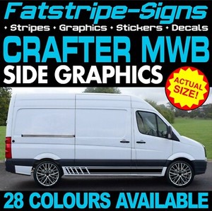 VW CRAFTER MWB GRAPHICS STICKERS STRIPES DECALS CONVERSION CAMPER VAN ...