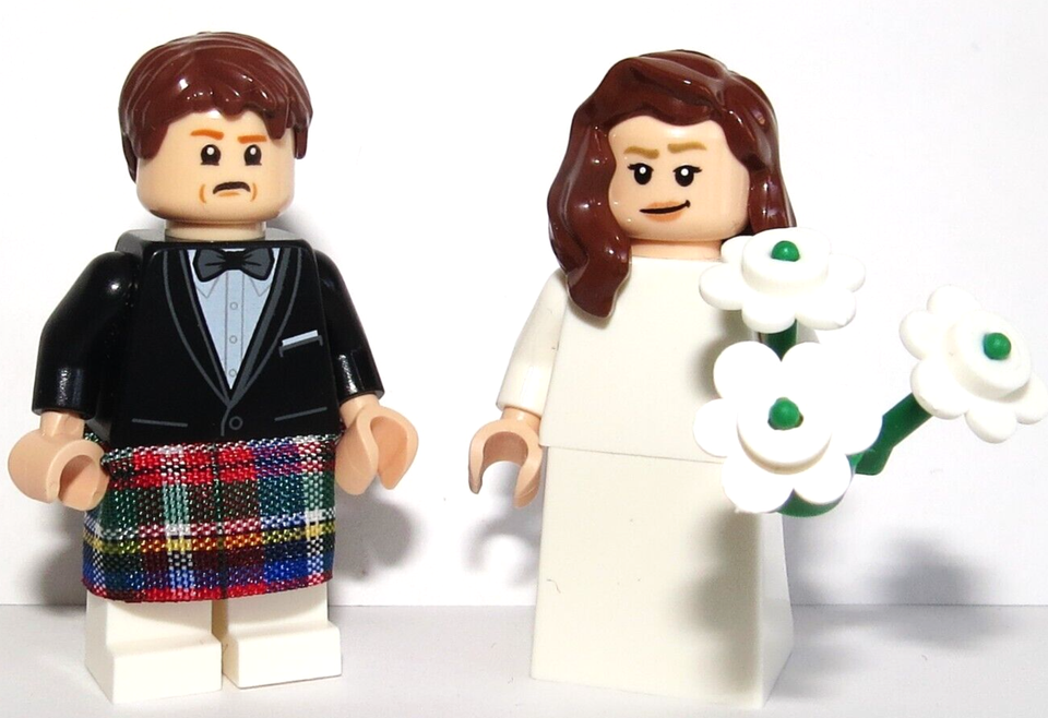 LEGO Bride Groom Minifigure Red Kilt Scottish Highland Flesh Skin ...