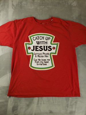 "Catch Up With Jesus Lettuce Praise Him...." Red Unisex T-Shirt Size 2x ...