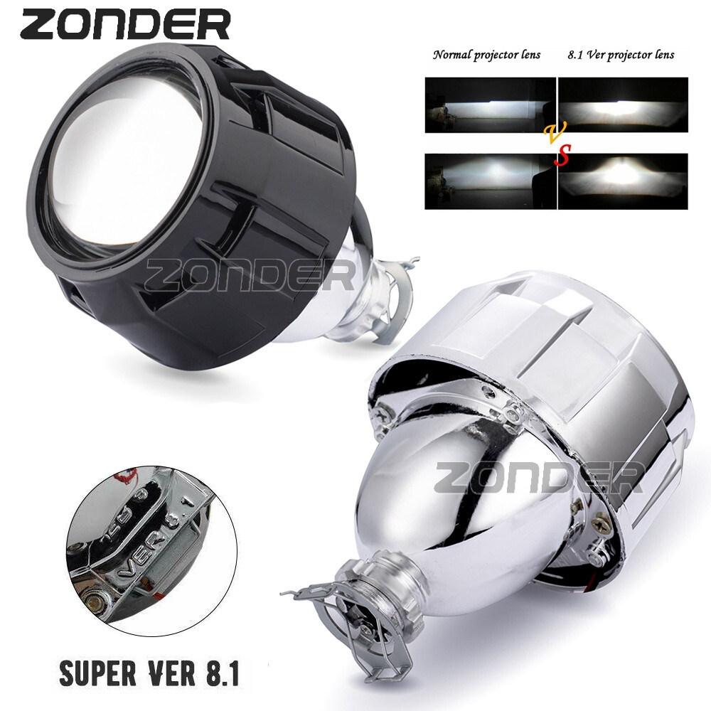 2.5" 8.1 Bi Xenon HID Projector Retrofit Headlight Lens +Shrouds DIY ...