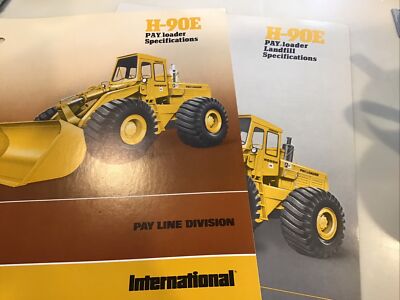 H-90E PAYLOADER AND H-90E PAYLOADER Landfill Specs 1975 ,1978 ...