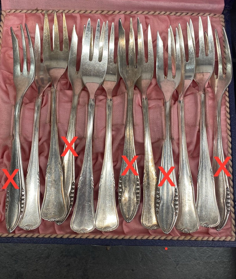 5x AUGUST WELLNER 394 LAURIN SILBERBESTECK KUCHENGABELN *** | eBay.de