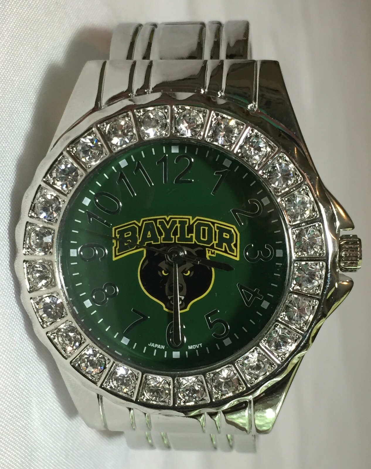 New Baylor Bears Ladies Bangle Cuff Watch,Metal,Crystal,With Free ...