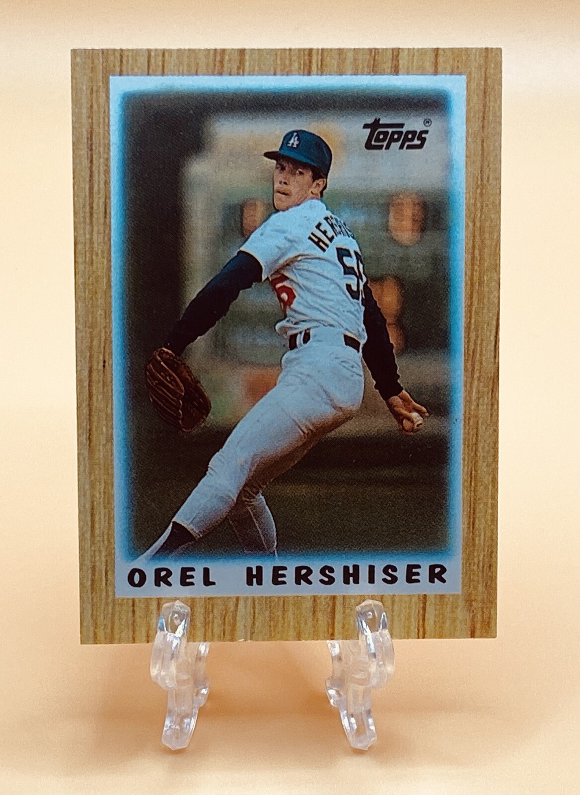 1987 Topps Mini Major League Leaders #14 Orel Hershiser Los Angeles ...