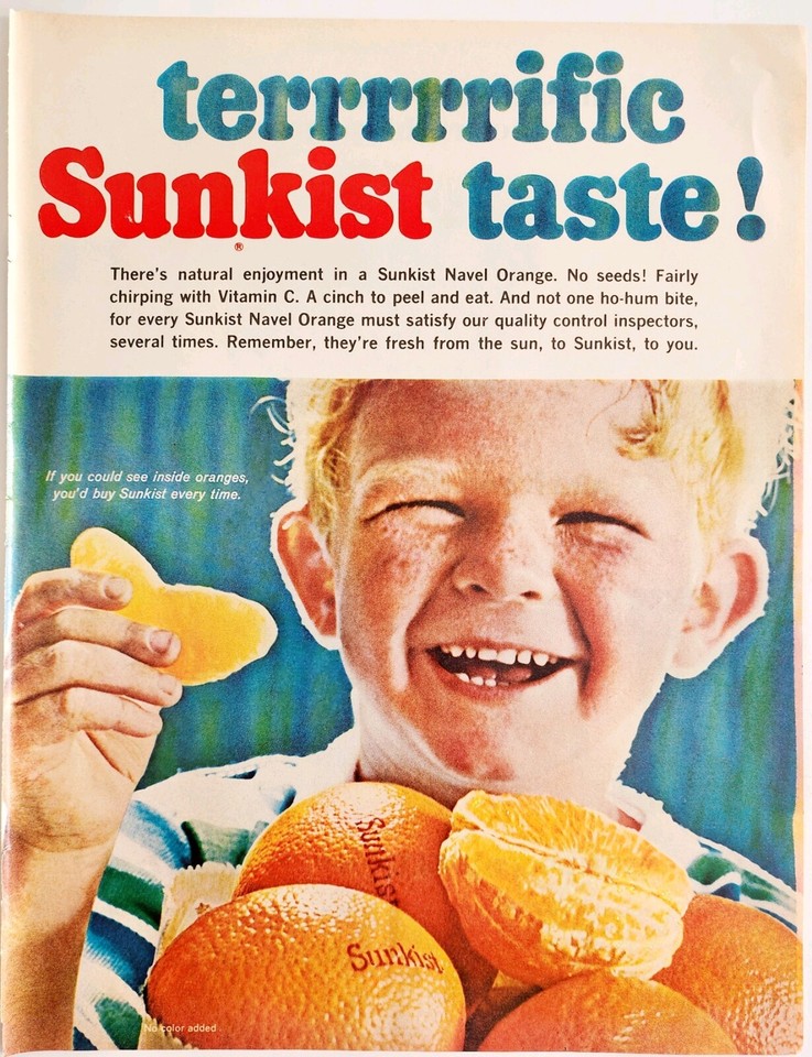 1965 Sunkist Navel Oranges Advertisement Fruits Food Vintage Advert ...