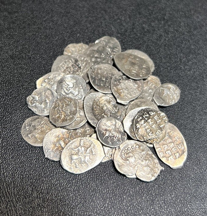 Ivan The Terrible MEDIEVAL Silver Russian Kopek wire coin 1547-1584 LOT ...