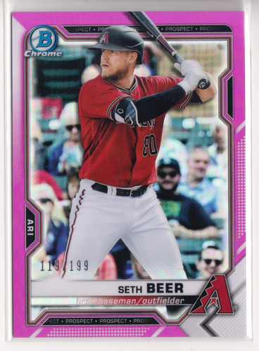 #'d /199! Seth Beer 2021 Bowman Chrome Prospects Fuchsia Refractor #BCP ...
