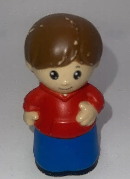MEGA BLOKS PEOPLE BOY FIGURE RED SHIRT BROWN HAIR TOY FIGURINE ...