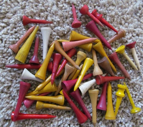 45 VINTAGE GOLF TEES INCLUDING 2 CELLULOID-MANY DIFFERENT CIRCA 1920'S ...