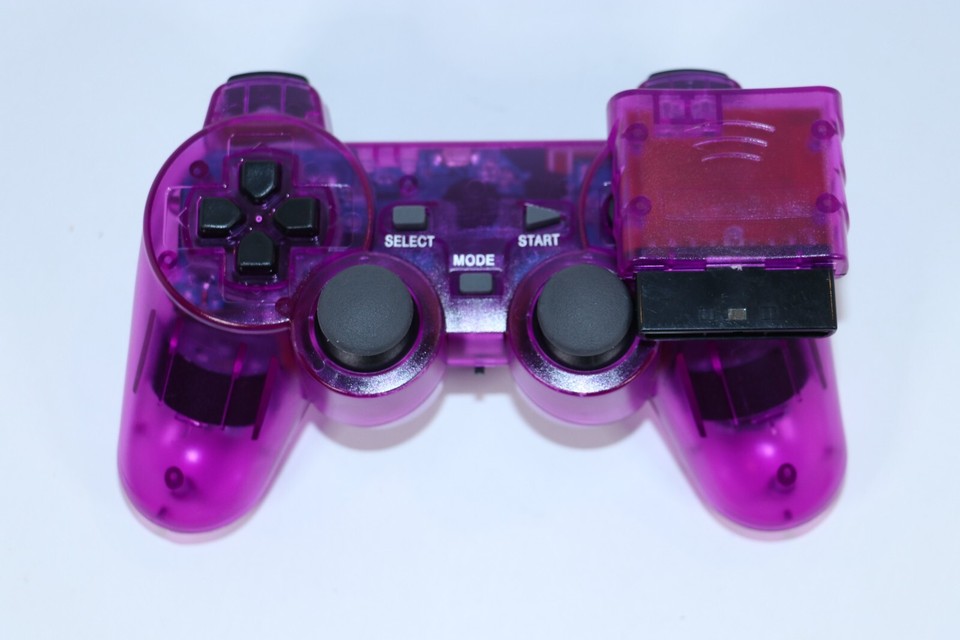 For Sony PS2 PS1 Wireless 2.4GHz Dual Vibration Controller Gamepad ...