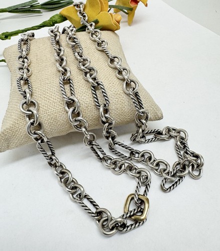 David Yurman Long Figaro Chain w/18K Gold “donut” Station | eBay