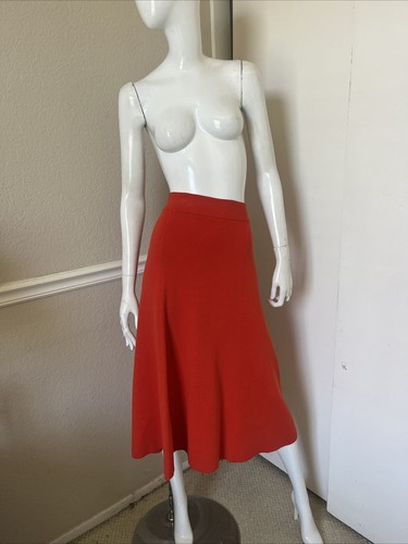 UNIQLO NEW! Bright Red Cotton Knit Stretch Flared A-Line Skirt Sz M | eBay