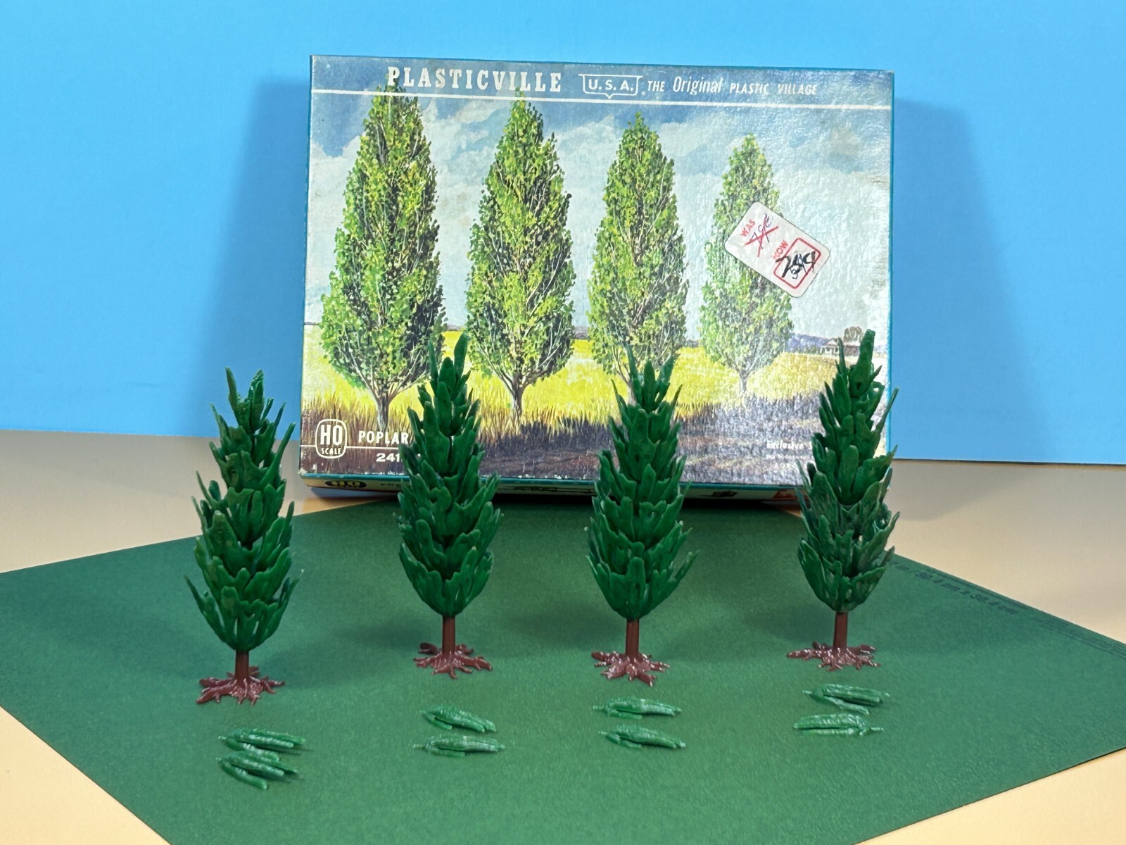 Plasticville HO ga. #2409 Poplar trees, O/B, Complete | eBay