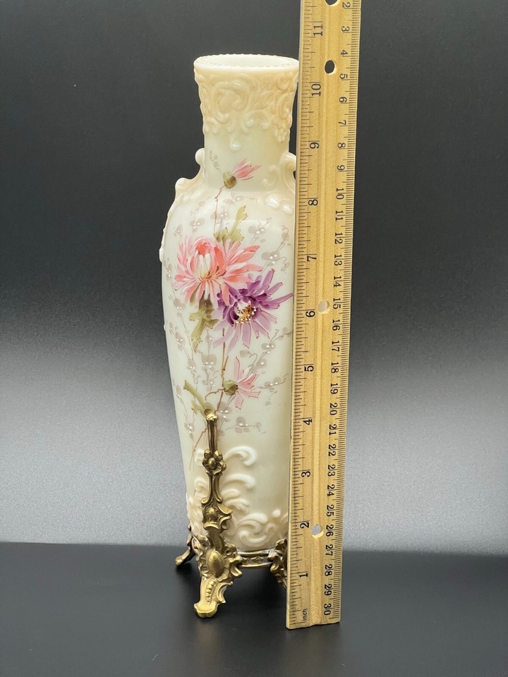 ANTIQUE C.F MONROE Wave Crest Mounted Victorian Vase, 10.25" | eBay