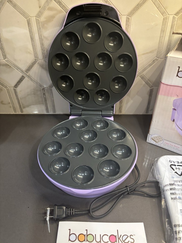Babycakes Mini Cake Pop Maker Purple, Electric, Non-Stick, 12 Cake ...