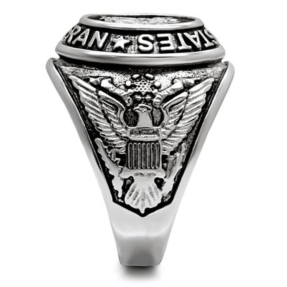CLEARANCE--MEN'S STAINLESS STEEL USA MILITARY VETERAN RING SIZE 8, 13 ...