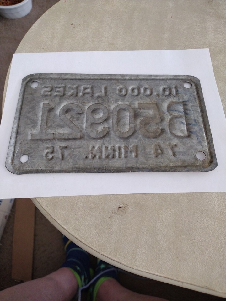 1974 /75 MINNESOTA MN MOTORCYCLE Plate. 10,000 Lakes | eBay