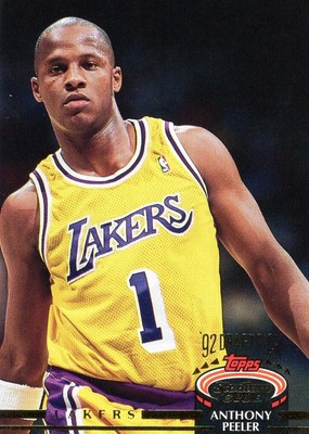 1992-93 Topps Stadium Club Anthony Peeler RC #250 Los Angeles Lakers | eBay