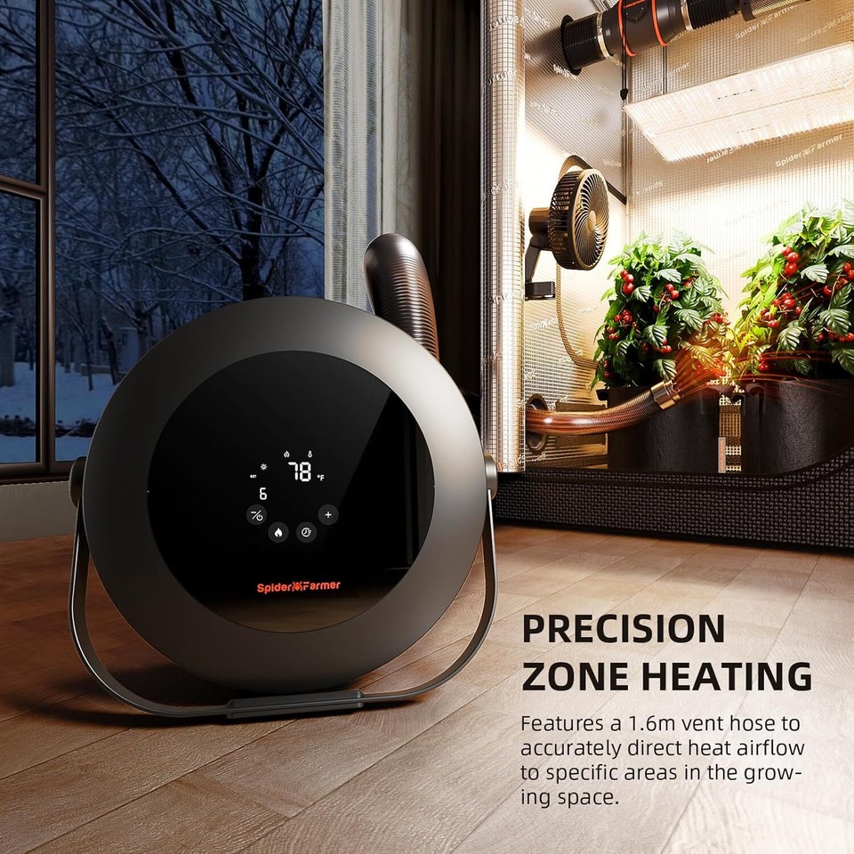 Tent Heater , Smart Temp Control , 4 Modes , 24H Timer , Perfect for ...