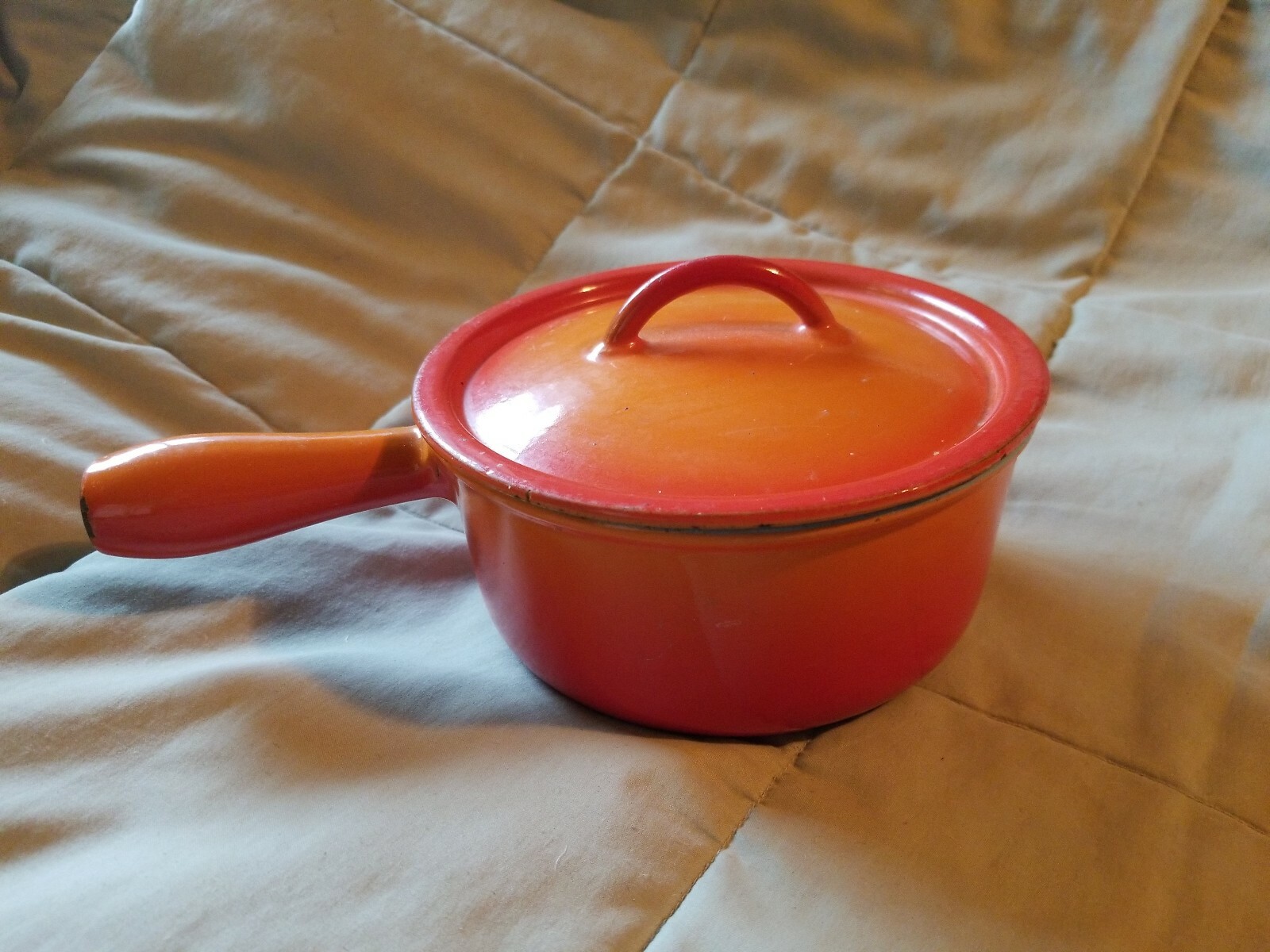 Descoware Belgium 7-B 16 FE Orange Red Flame Sauce Pan Cast Iron | eBay