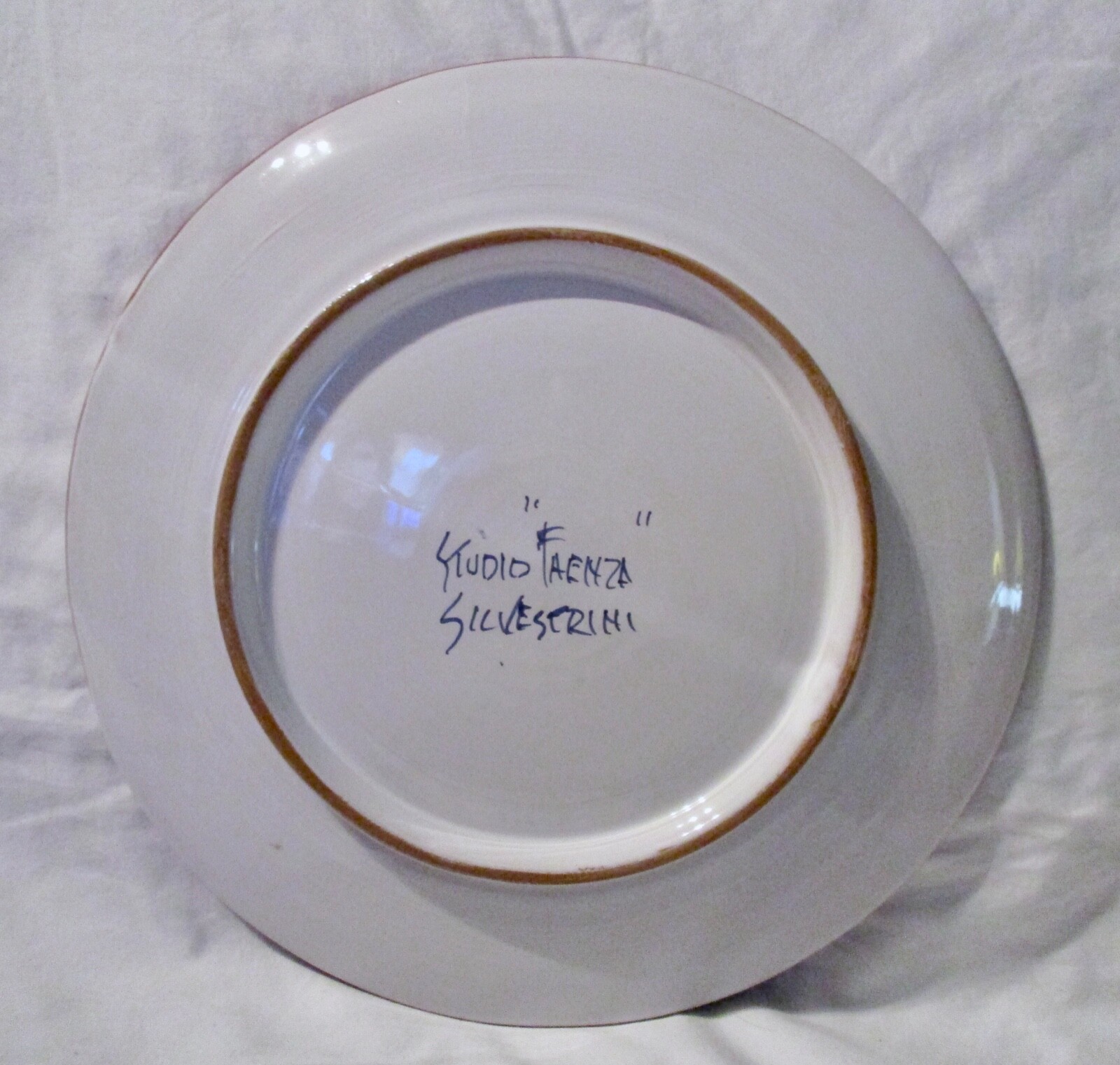 STUDIO FAENZA SILVESTRINI ITALY CERAMIC COBALT BLUE DOVE BIRD HANDPAINTED PLATE | eBay