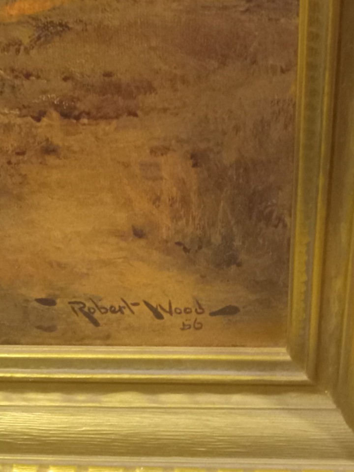 ROBERT WOOD OCTOBER MORN OIL PAINTING, PRINT,COPY 1956 36" BY 25" ORIG ...