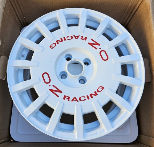 OZ RACING RALLY 17x7 4x100 ET 30 RACE WHITE RED LETTERING W01A SINGLE ...