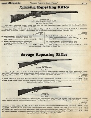 1935 PAPER AD Remington Repeating Rifle 8A Savage 99B 99F 99G 40 Super ...