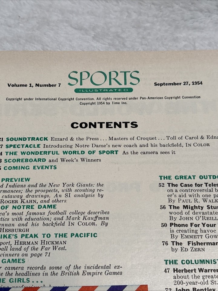 Vintage 1954 Sports Illustrated Vol. 1 #7 Calvin Jones / Iowa Hawkeyes ...