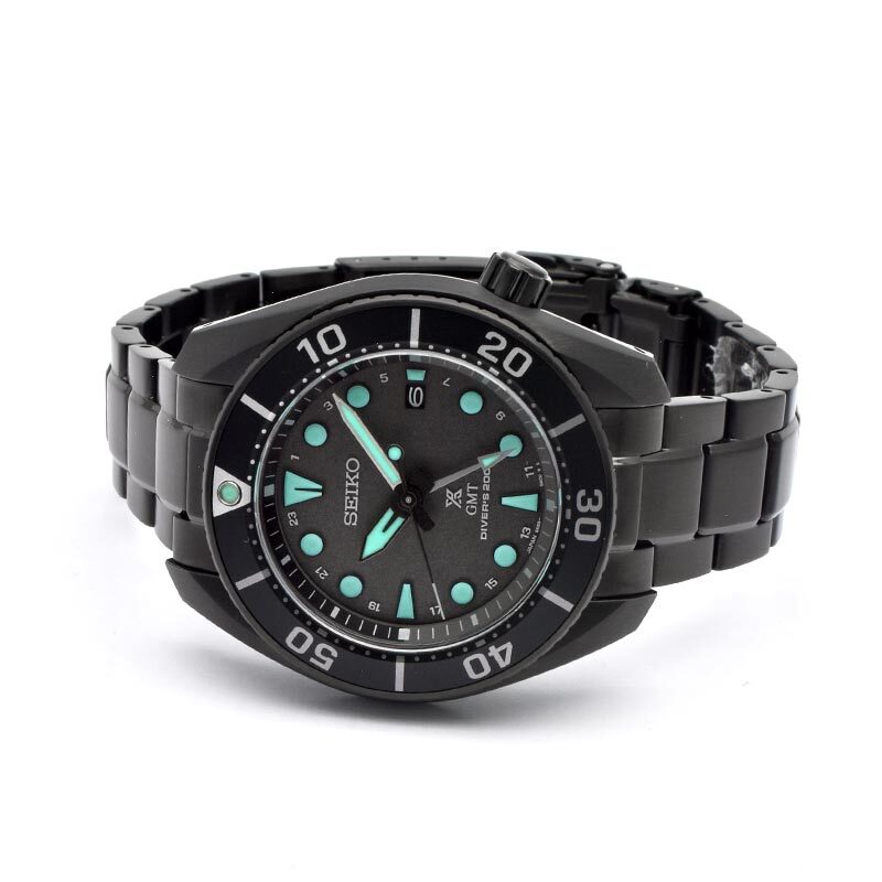 SEIKO PROSPEX SBPK007 The Black Series Night Vision GMT Solar Watch ...