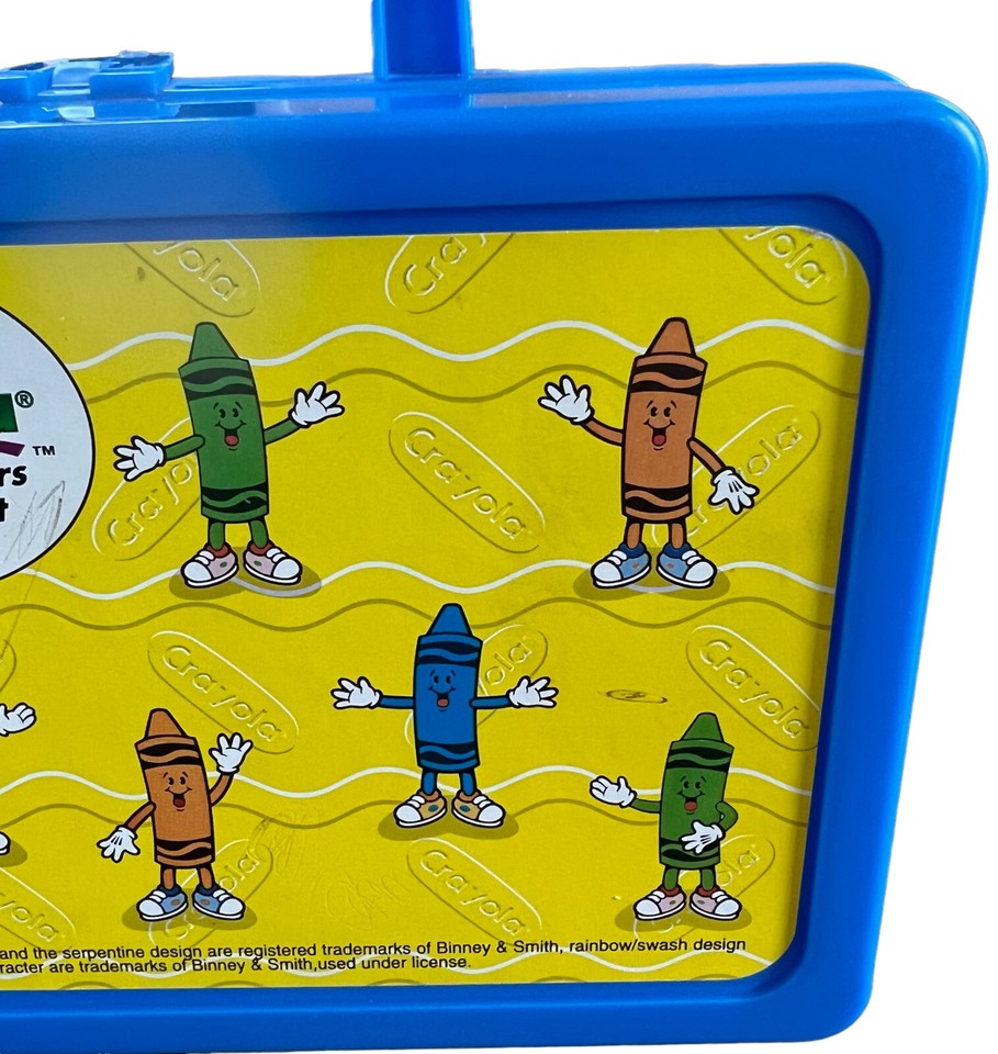 VTG 1998 Blue Plastic Crayola Crayon Supply Box Clean Made in USA ...