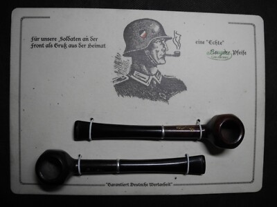 WW2 German Wehrmacht Heer smoking pipes X2 & card - VERY RARE! | eBay
