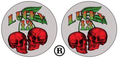 LUCKY 13 SKULLS ROCKABILLY CHERRY SKULLS LUCKY 13 STICKER PAIR 2 | eBay ...