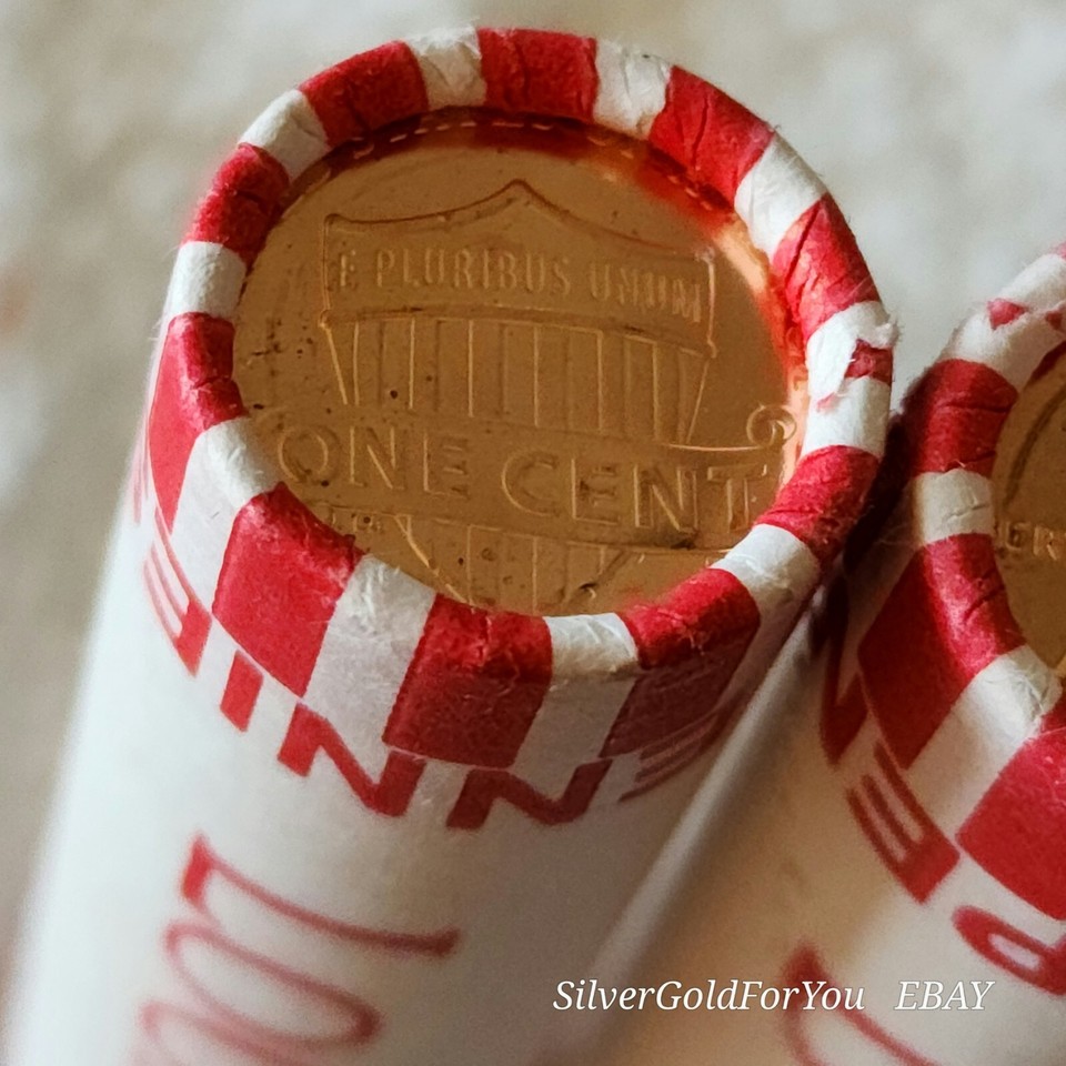 TWO (2) 2019 D Lincoln Penny 1c Cent Pennies Bank Rolls Shield BU ...