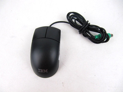 IBM MU29JA MOUSE PS2 PS/2 TRACKBALL TRACK BALL TWO BUTTON BLACK VINTAGE ...