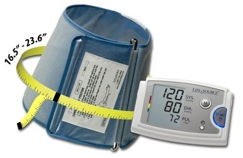 LifeSource Blood Pressure Monitor Extra Large Cuff For XL Arms with AC ...