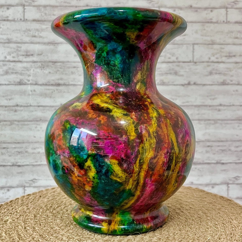 4.5 lb Taiwan Serpentine Seven-Color Jade Crystal Vase Hand Carved | eBay