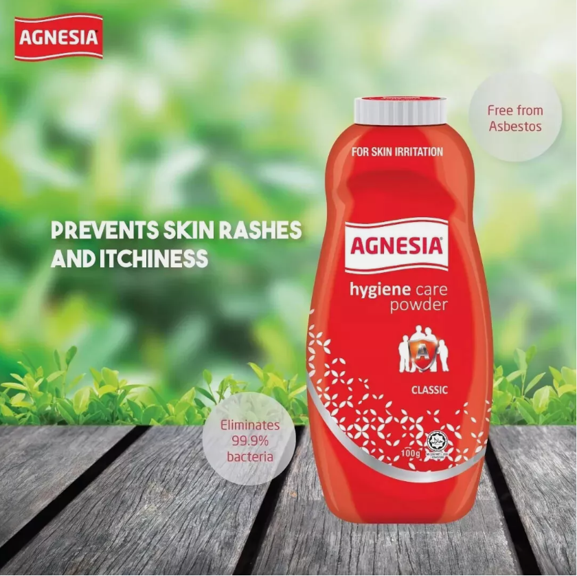 1 X AGNESIA Hygiene Care 100g Antibacterial Dusting Body Powder Absorb ...