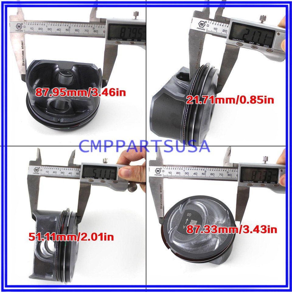 4PCS Piston Kit + Connect Rod for 2011-2013 Kia Optima Hyundai Sonata 2 ...