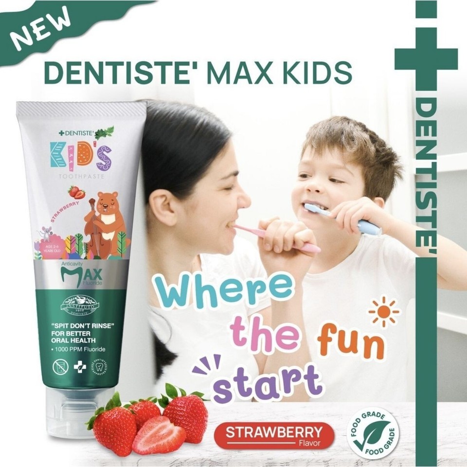 2 x Dentiste Kids Toothpaste Care Max Fluoride Teeth Gums Premium ...