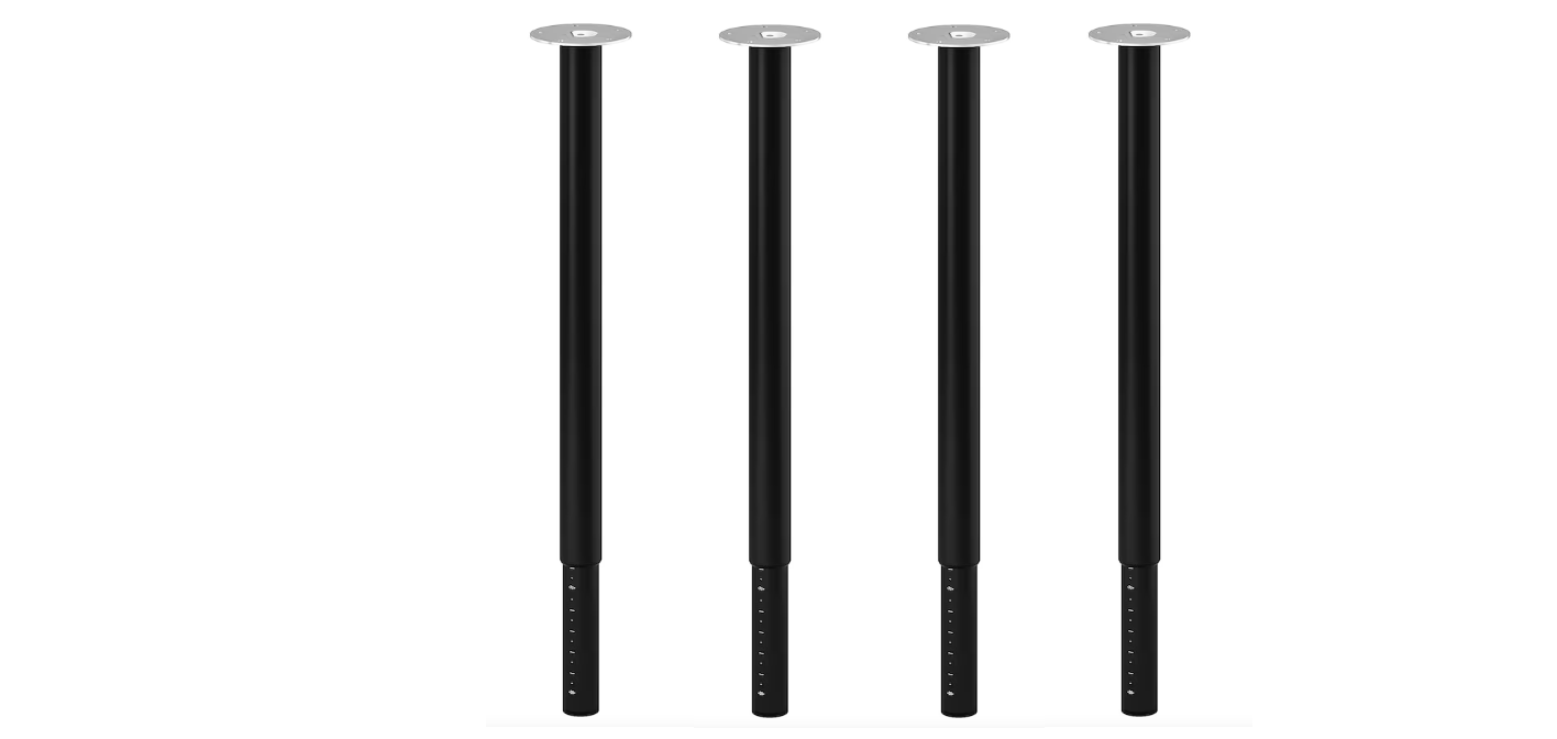 IKEA OLOV Adjustable Legs (23⅝-35⅜") in Black Steel/Poly - 1/2/4 Legs ...