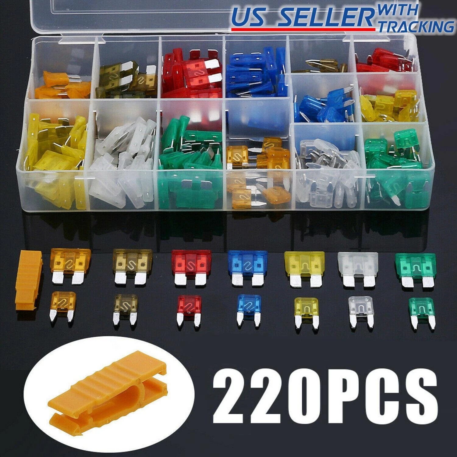220pc Blade Fuse Assortment Auto Car Truck Motorcycle FUSES Kit ATC ATO ...