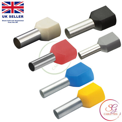 All Double Entry Cord End Terminals Twin Insulated Bootlace Ferrule ...