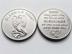 Angel Blessing Coin - Double Sided Coin - Christening, Confirmation ...