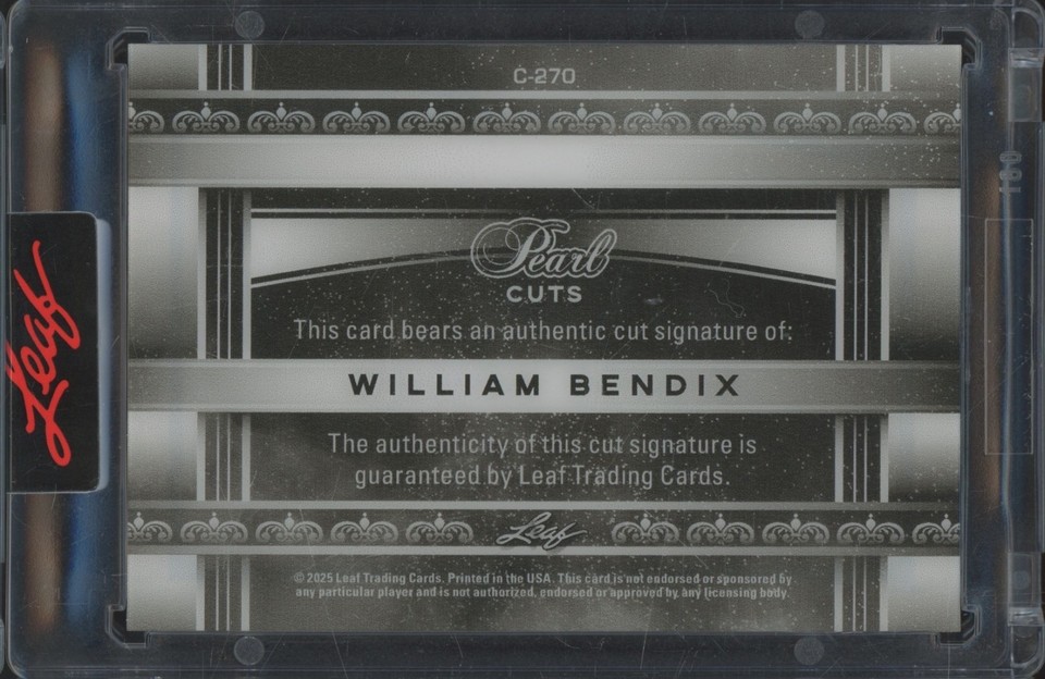 2025 Leaf Pearl Cuts Cut Signature William Bendix 1/1 Auto Autograph | eBay