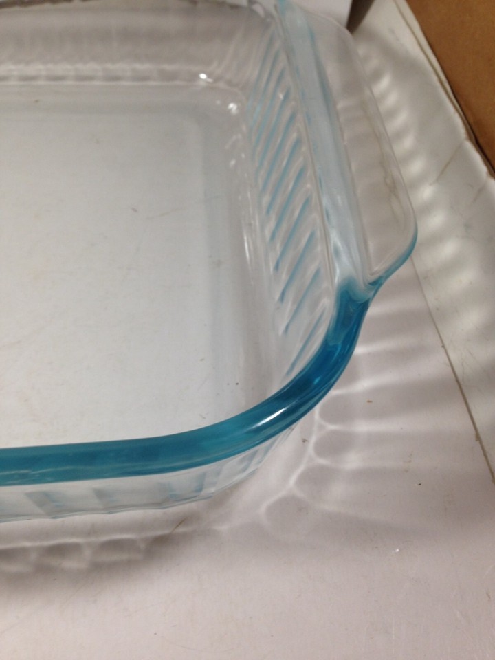 Pyrex Clear Blue Tint Glass Casserole Baking Dish 233 3 Quart | eBay