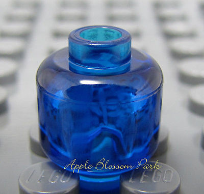 NEW Lego TRANS DARK BLUE MINIFIG HEAD - Plain Clear/Translucent Alien ...