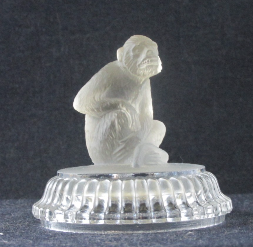 BACCARAT ANTIQUE VICTORIAN MONKEY FIGURAL PAPERWEIGHT CLEAR FLINT LEAD ...